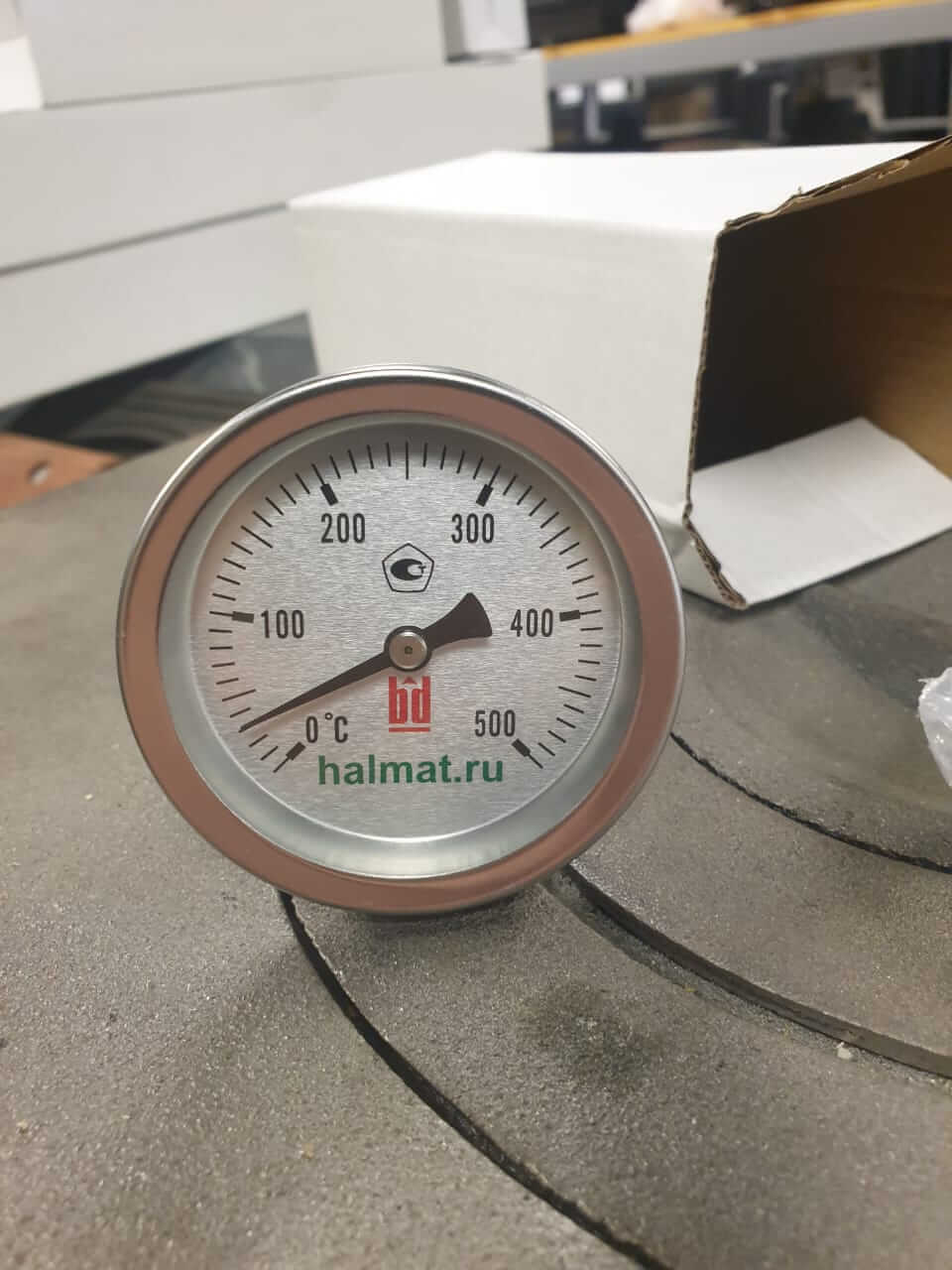 Термометр биметаллический для печей и каминов -Halmat 500°C (L-500 ...